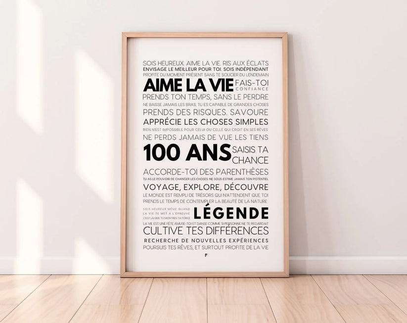 100 ans les mots - Affiche anniversaire - FLTM