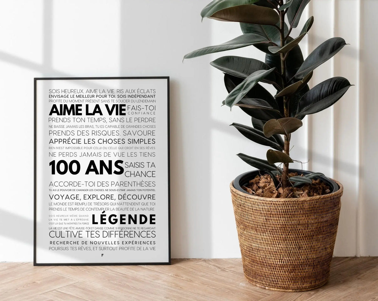 100 ans les mots - Affiche anniversaire - FLTM