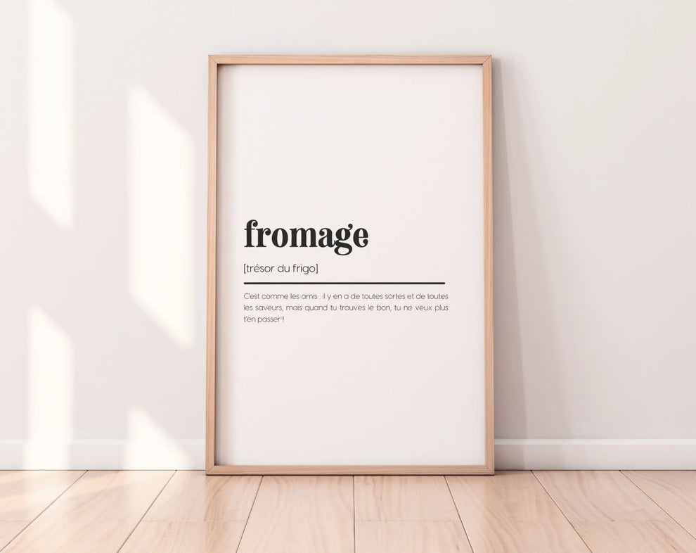 Affiche définition fromage - Affiche définition humour cuisine - – FLTM