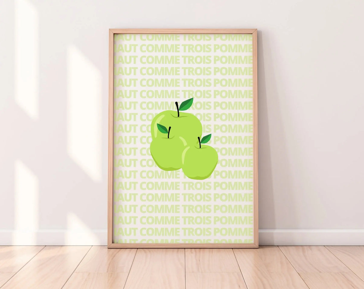 Affiche Haut comme trois pommes - Expression culinaire Française - – FLTM