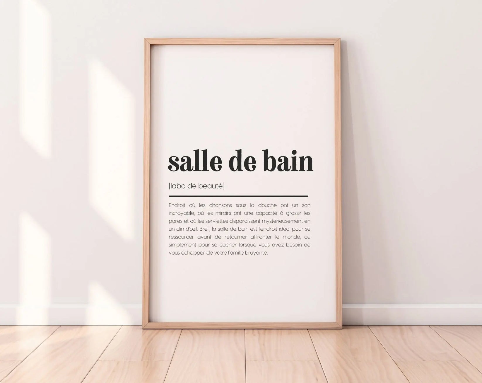 Affiche définition salle de bain - Affiche définition humour - FLTM