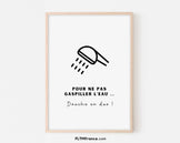 Affiche Douche en duo - Affiche humour salle de bain - FLTM