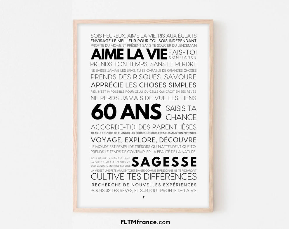 60 ans les mots - Affiche anniversaire - FLTM