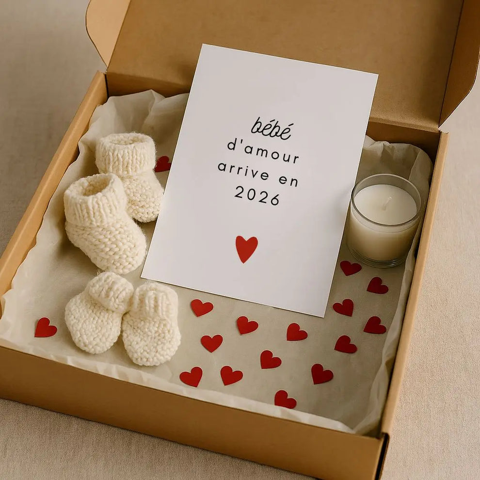 Affiche Bébé d'amour arrive en 2026 - Annonce grossesse - FLTM