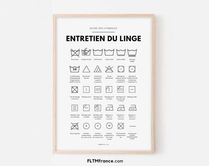 Affiche Entretien du linge - Guide des symboles entretien du linge – FLTM