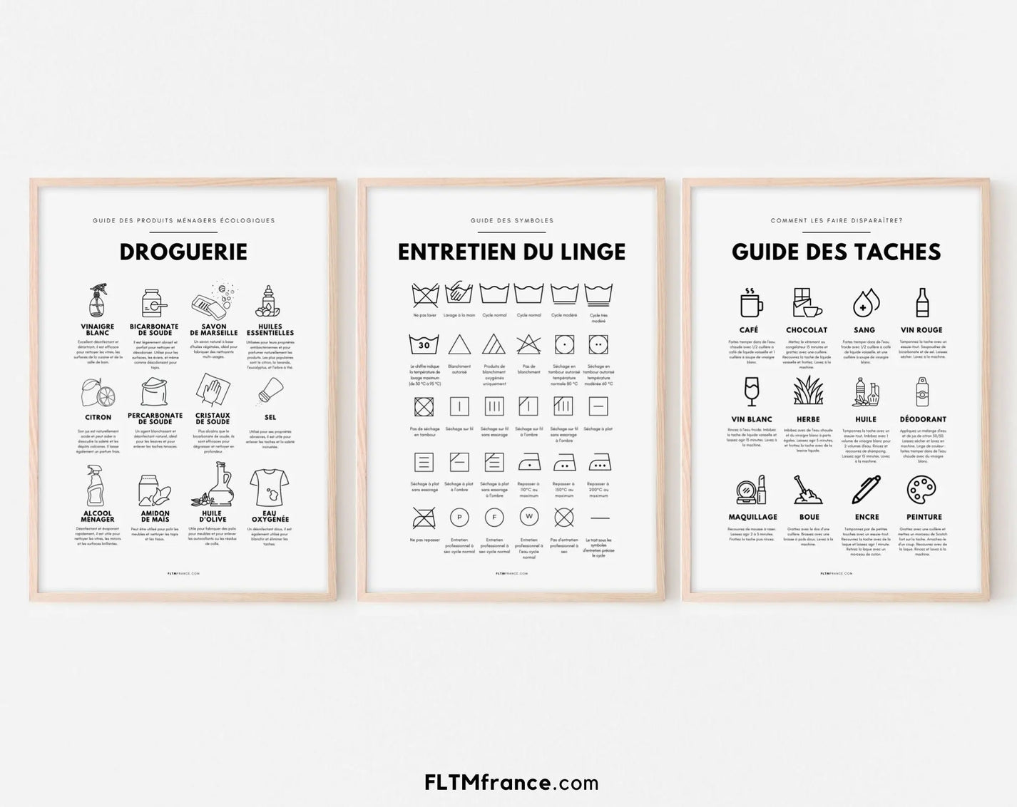 Affiche Entretien du linge - Guide des symboles entretien du linge – FLTM