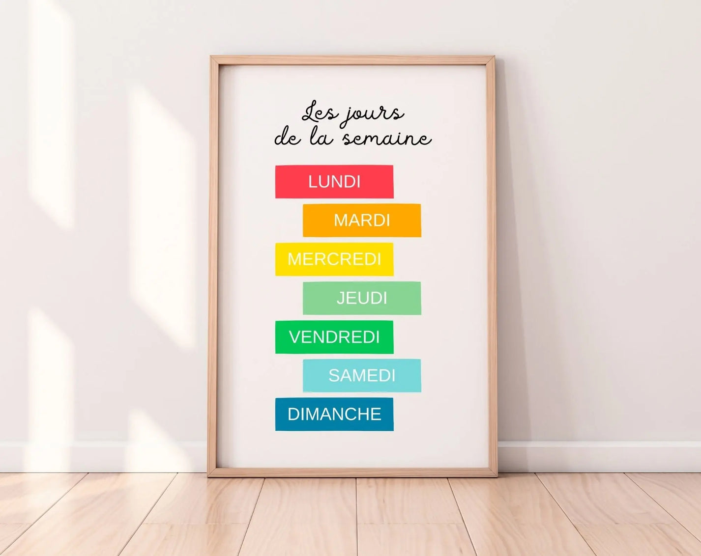 Affiche Les jours de la semaine - Poster éducatif Montessori - FLTM