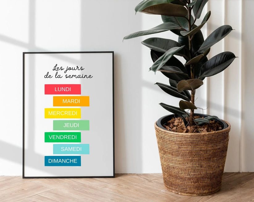 Affiche Les jours de la semaine - Poster éducatif Montessori - FLTM