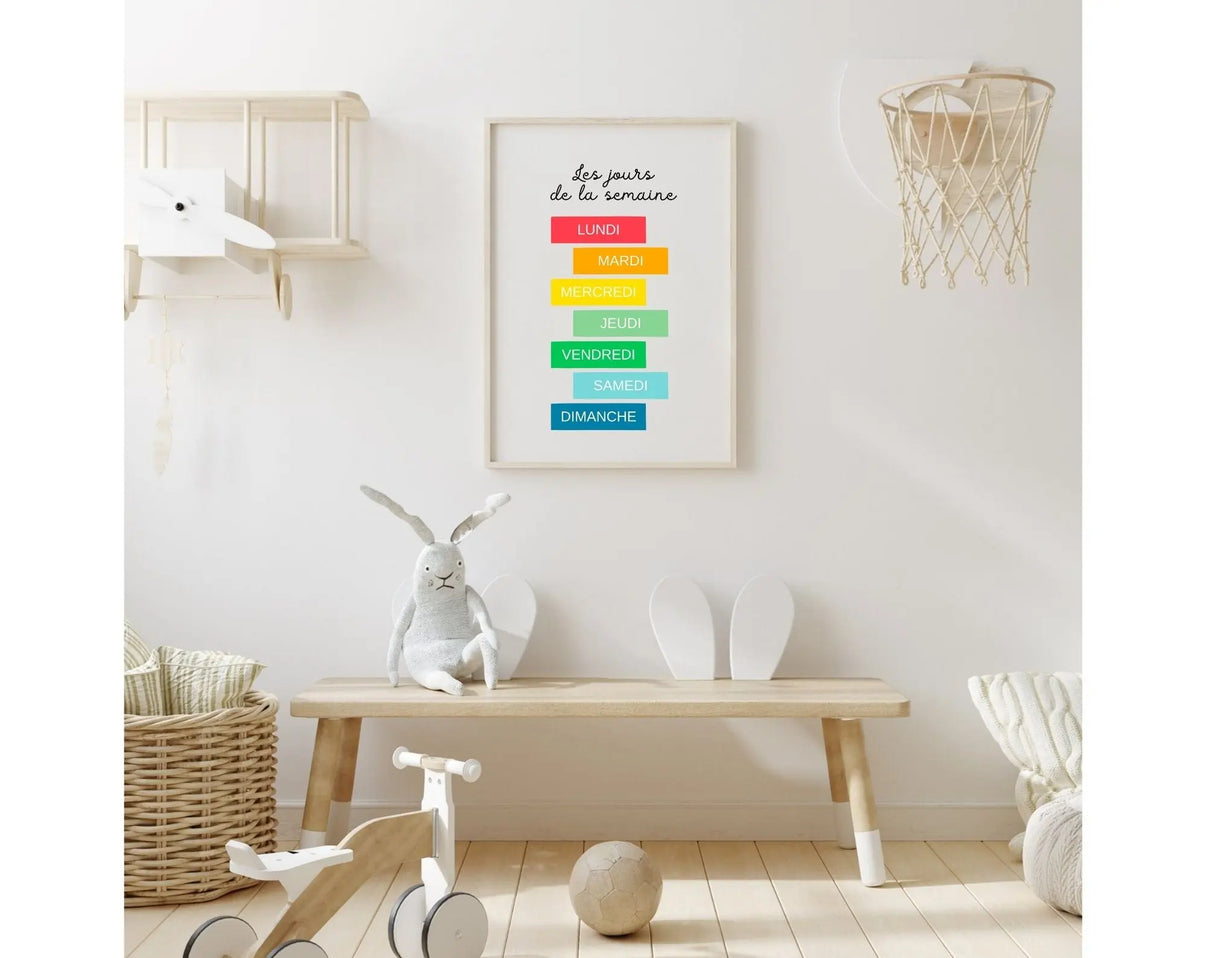 Affiche Les jours de la semaine - Poster éducatif Montessori - FLTM