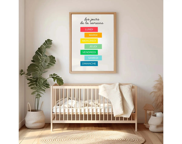 Affiche Les jours de la semaine - Poster éducatif Montessori - FLTM