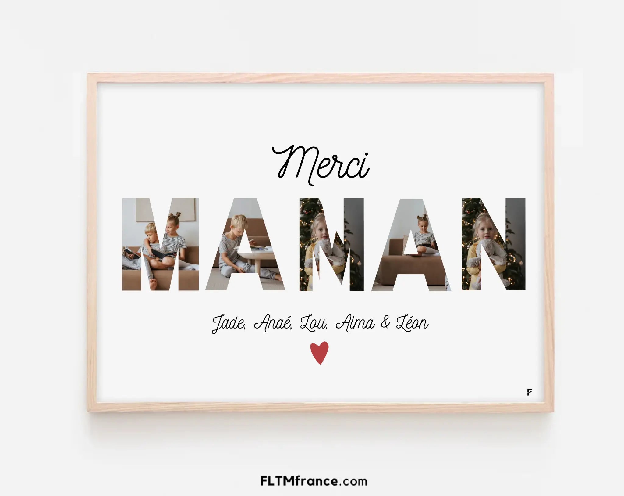 Affiche Merci Maman personnalisée - Cadeau photo maman - FLTM