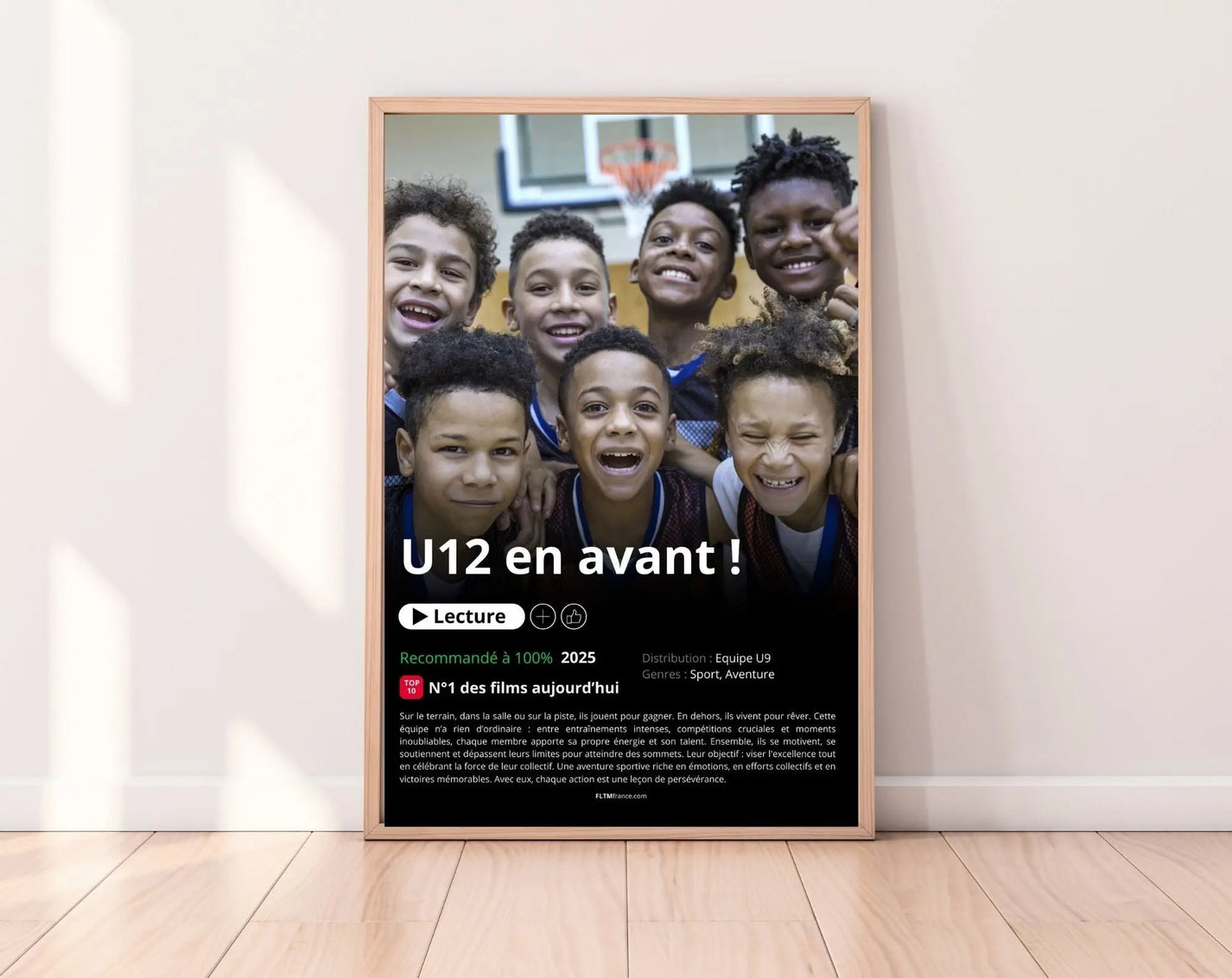 Affiche Netflix équipe de basket personnalisée - FLTM