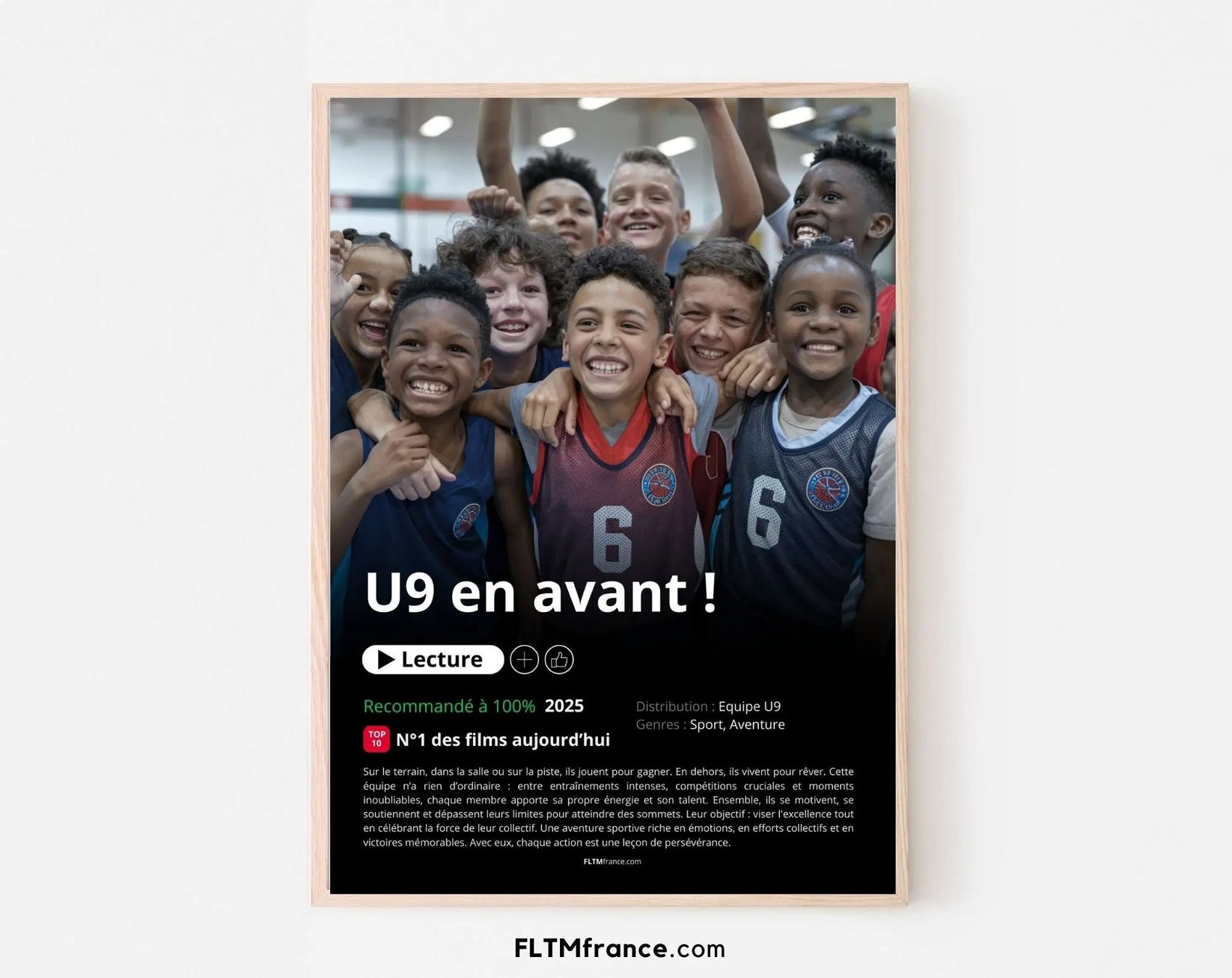 Affiche Netflix équipe de basket personnalisée - FLTM