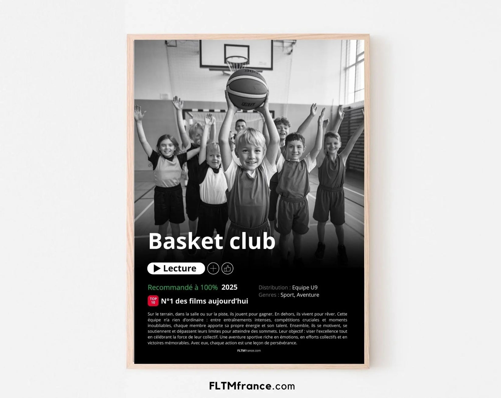 Affiche Netflix équipe de basket personnalisée - FLTM