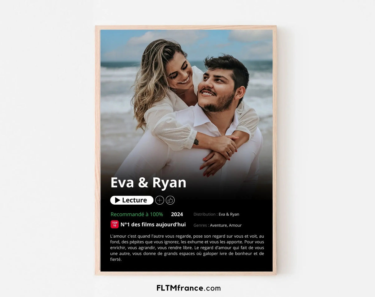 Affiche Netflix couple personnalisée - FLTMfrance