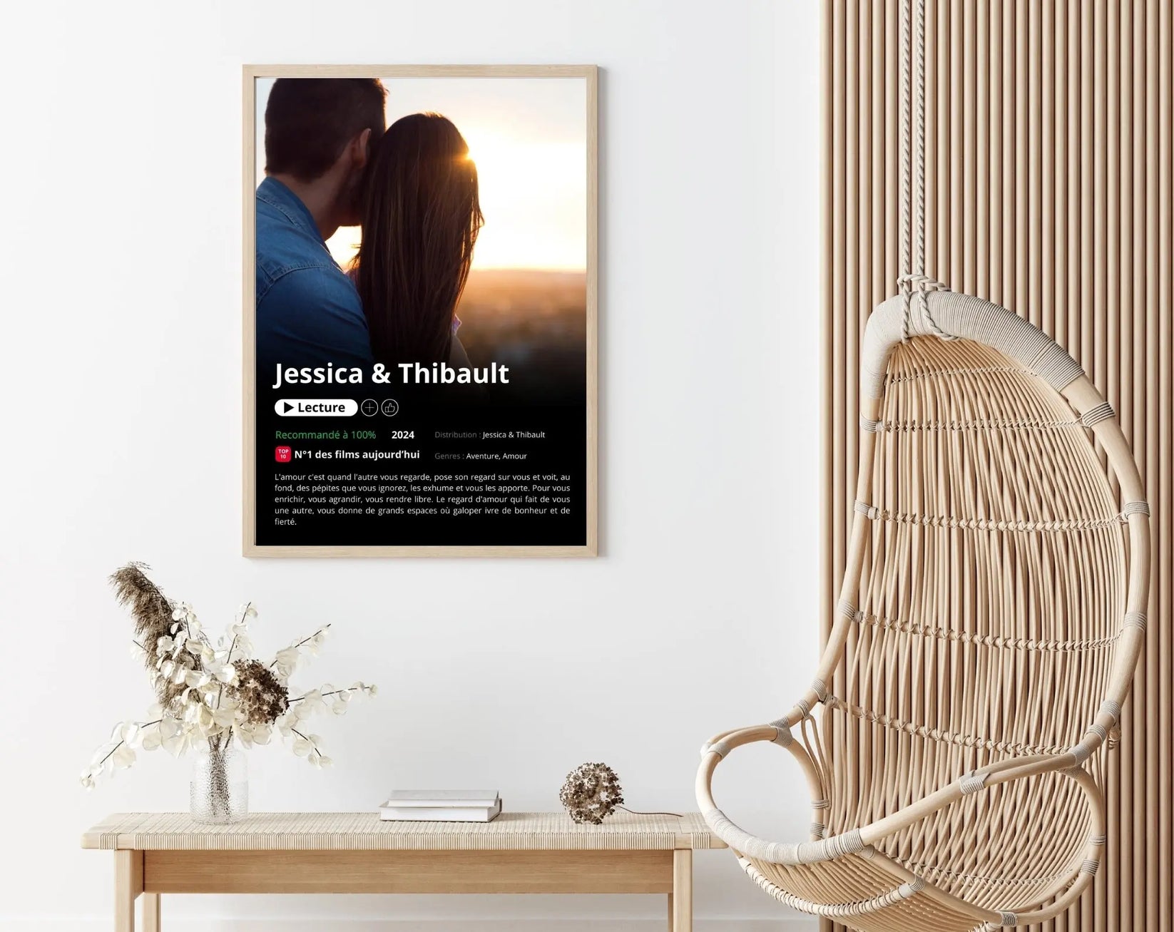 Affiche Netflix couple personnalisée - FLTM