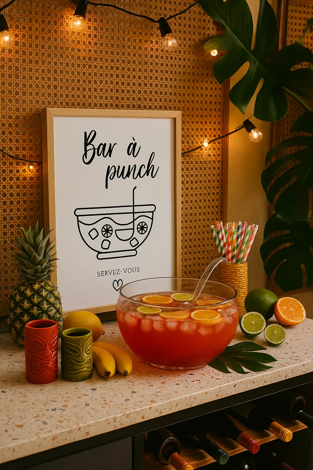 Affiche bar à punch - Affiche décoration événement - FLTM