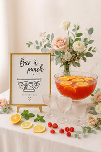 Affiche bar à punch - Affiche décoration événement - FLTM