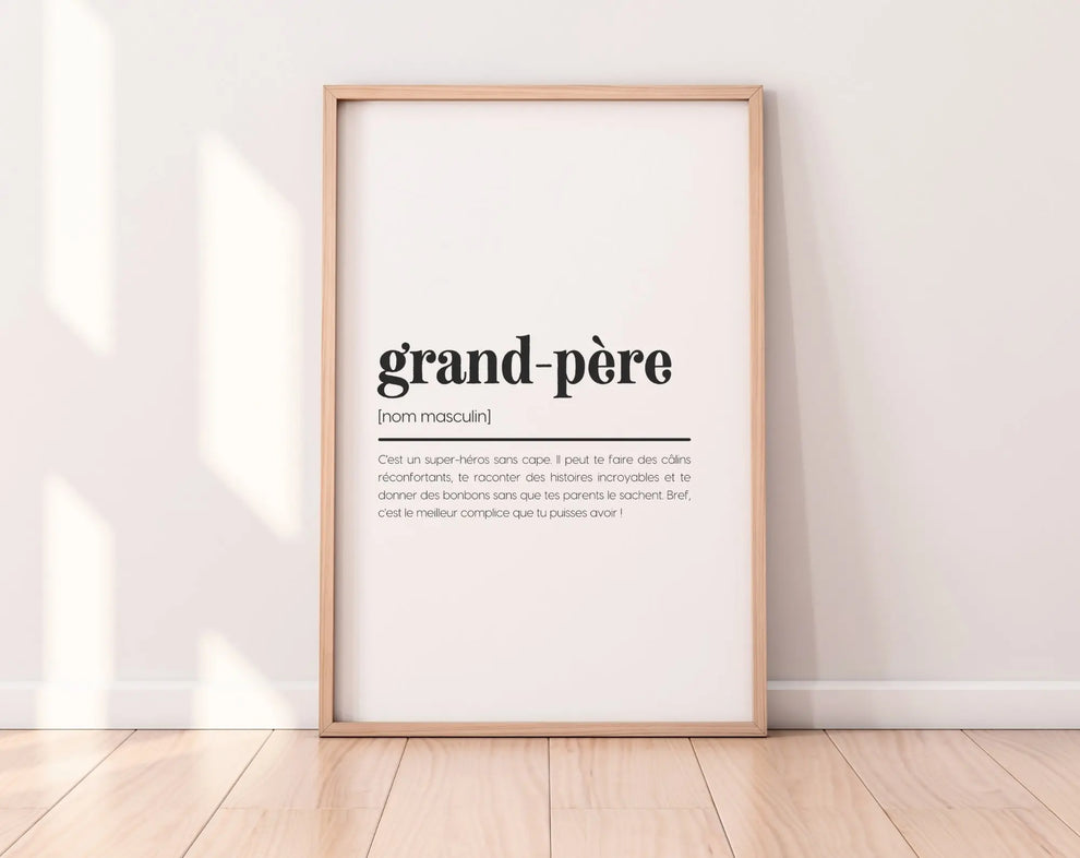 Affiche définition grand-père - Affiche définition humour famille - – FLTM