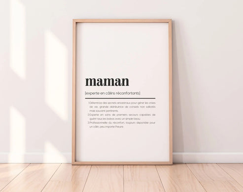 Affiche définition maman - Affiche définition humour famille - FLTM