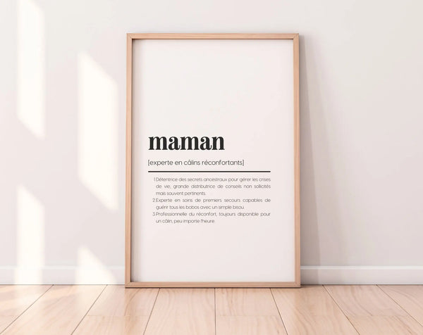 Affiche définition maman - Affiche définition humour famille - FLTM
