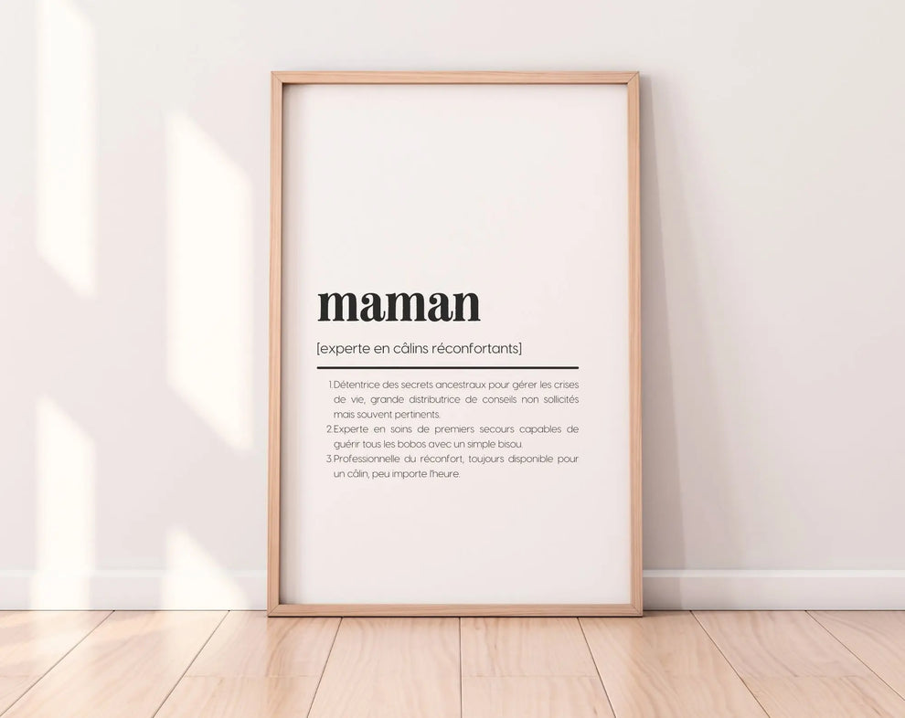 Affiche définition maman - Affiche définition humour famille - FLTM