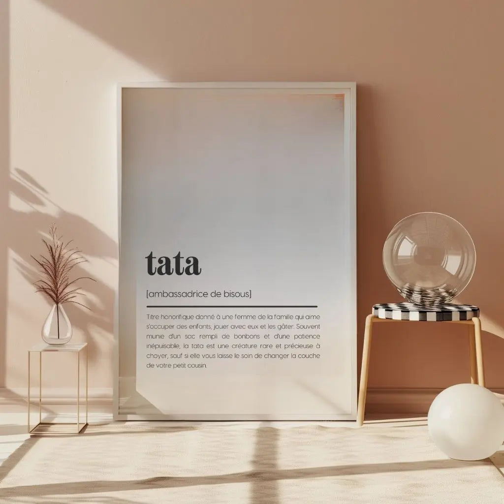 Affiche définition tata - Affiche définition humour famille - FLTM