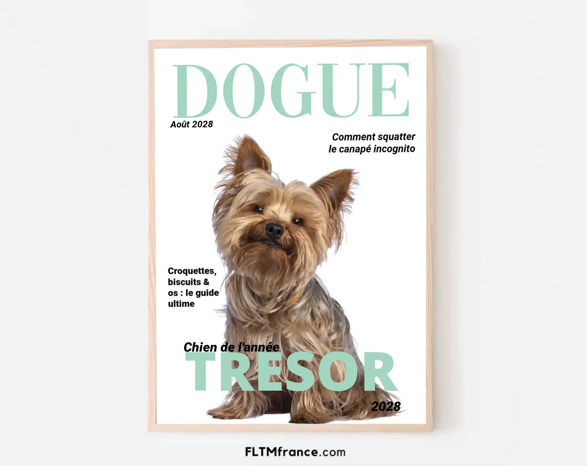 Affiche personnalisée magazine canin DOGUE - Poster chien - FLTM