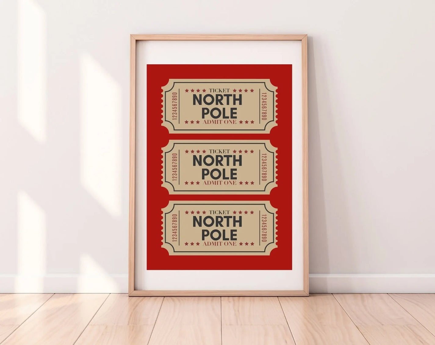 Billets du pôle Nord rouge affiche - Décoration de noël - FLTM