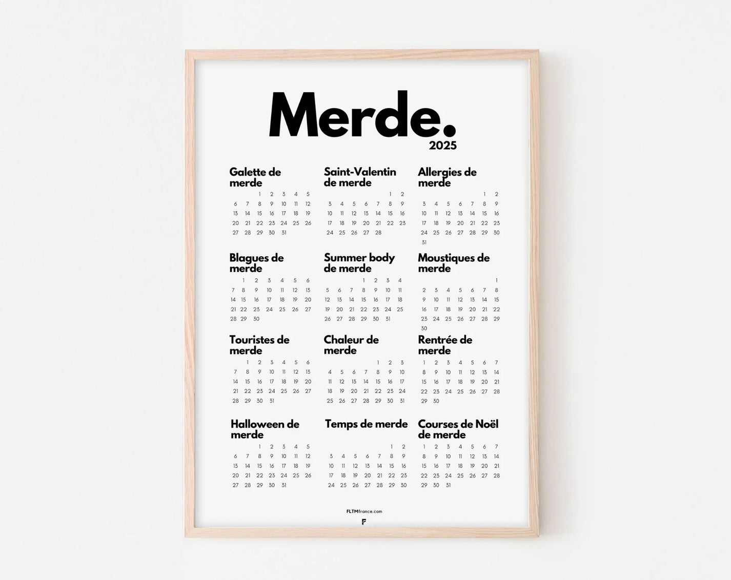 Calendrier Merde 2026 : râlez toute l'année avec humour ! – FLTM
