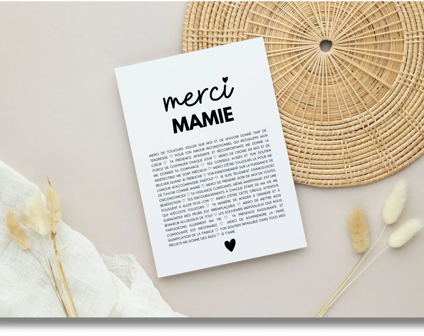 Carte Merci mamie - Idée cadeau mamie - FLTM