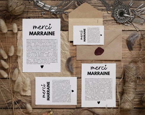 Carte Merci marraine - Idée cadeau anniversaire pour sa marraine - – FLTM