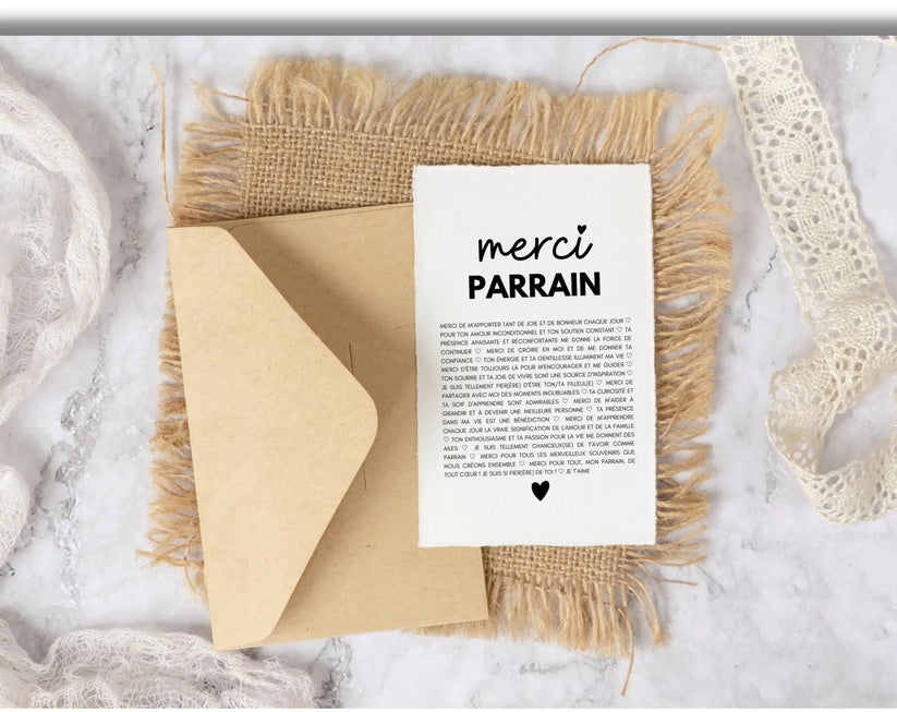 Carte Merci parrain - Idée cadeau anniversaire pour son parrain - FLTM