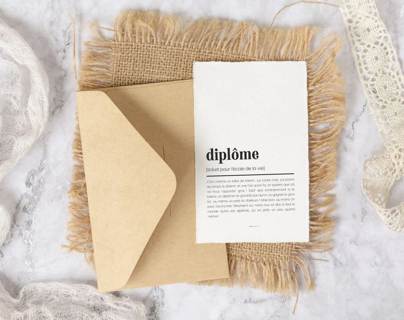 Carte définition Diplôme - Félicitations réussite examen - FLTM