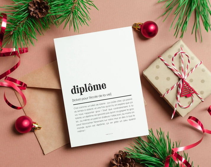 Carte définition Diplôme - Félicitations réussite examen - FLTM