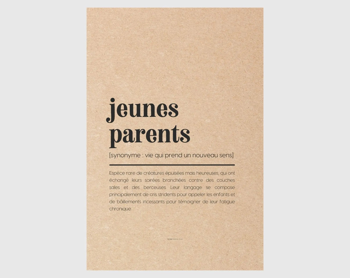 Carte définition Jeunes Parents - Carte de félicitation naissance - – FLTM