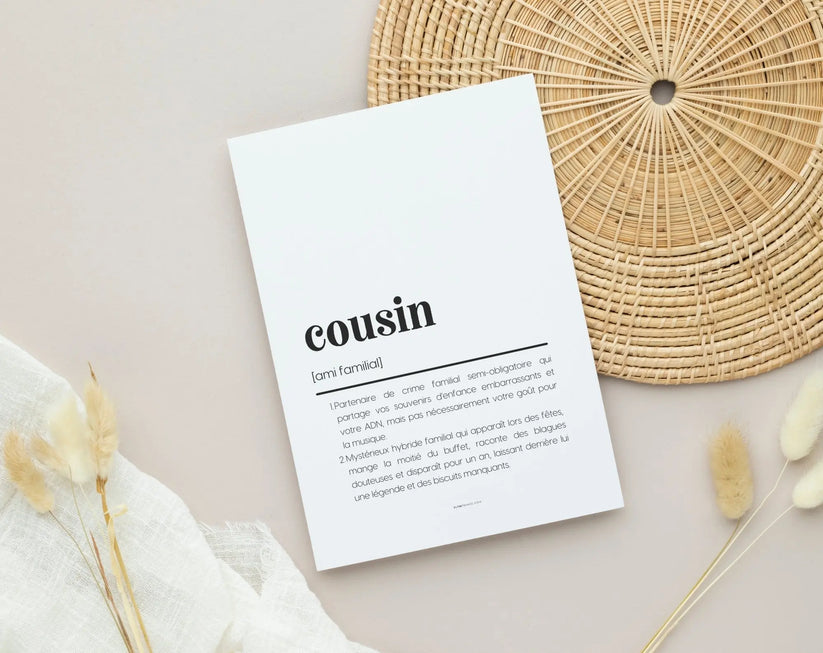 Carte définition cousin - Carte anniversaire - FLTM