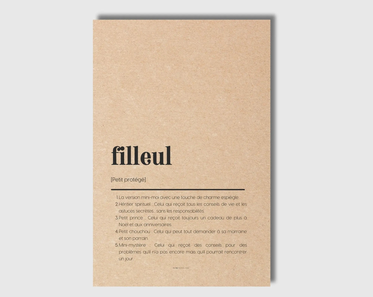 Carte définition filleul - Carte anniversaire - FLTM