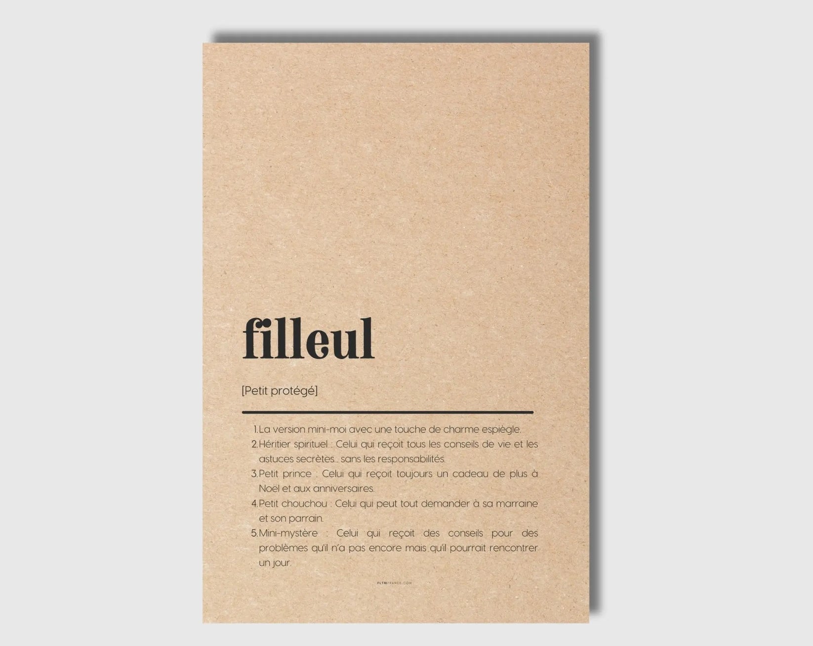 Carte définition filleul - Carte anniversaire - FLTM