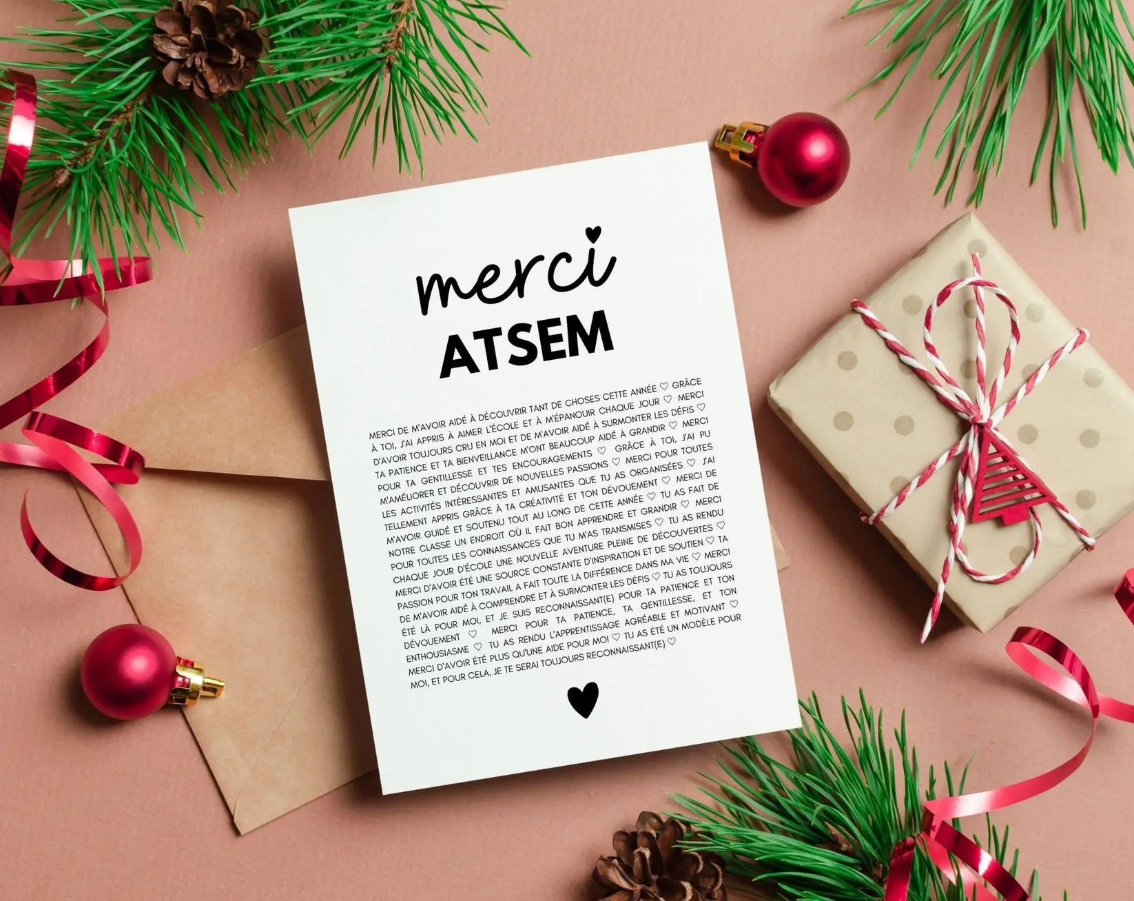 Carte merci ATSEM - Idée cadeau ATSEM fin d'année scolaire - FLTM