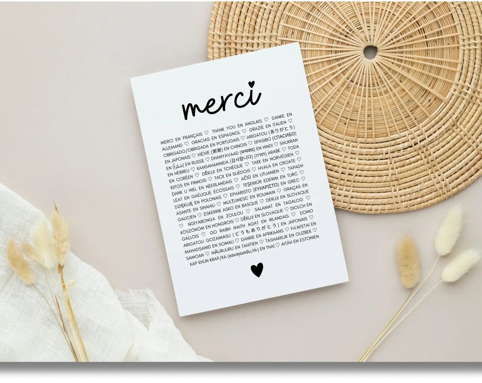 Carte merci - Carte de remerciements - FLTM