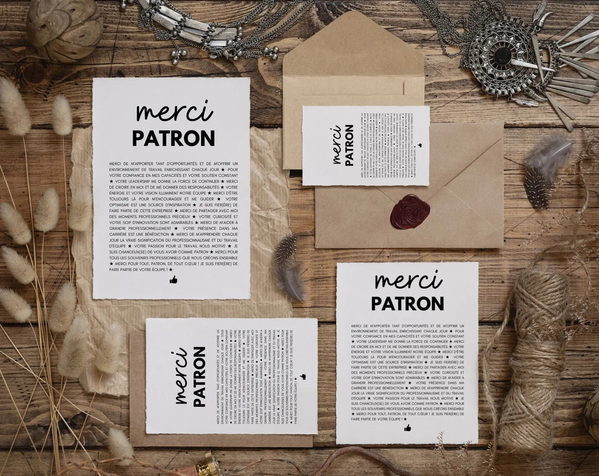 Carte merci patron - Idée cadeau pour son patron - FLTM