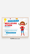 Diplôme de la meilleure ATSEM personnalisé - Cadeau école - FLTM