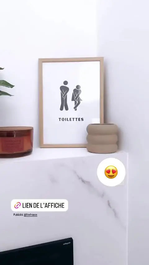 Affiche toilettes personnages pressés - Poster humour WC - FLTMfrance
