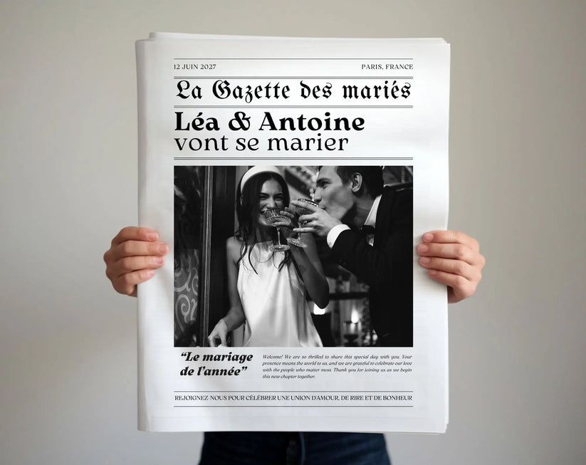 La Gazette s mariés à personnaliser - 4 pages pour créer un journal – FLTM