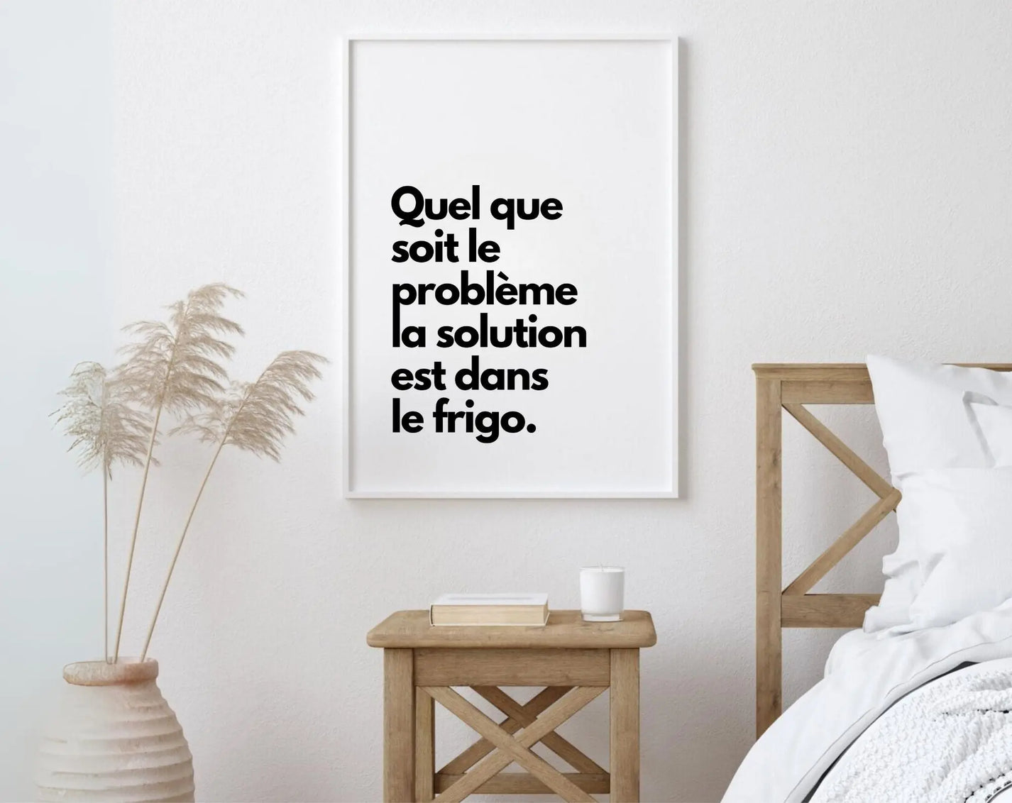La solution est dans le frigo - Affiche humour cuisine - FLTMfrance