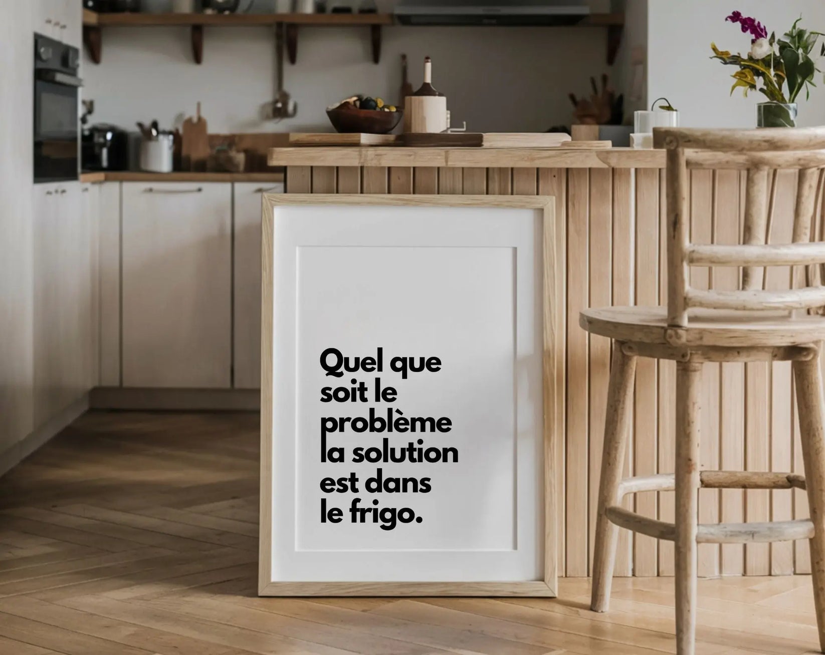 La solution est dans le frigo - Affiche humour cuisine - FLTMfrance