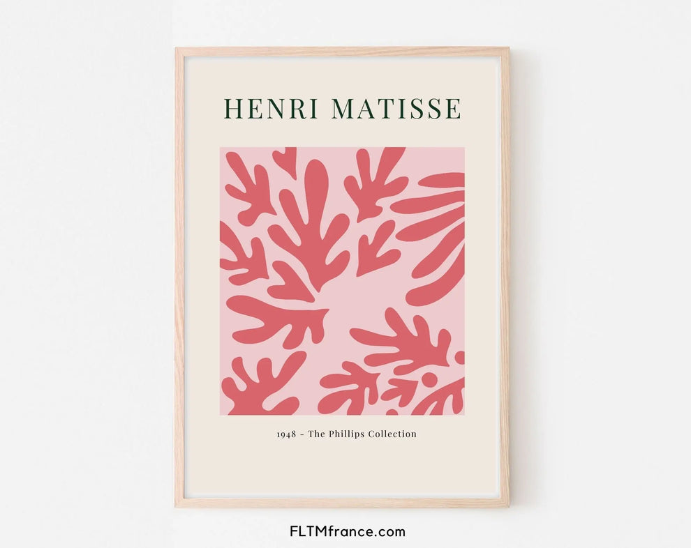 3 affiches style Henri Matisse double rose - Affiche de musée - FLTM