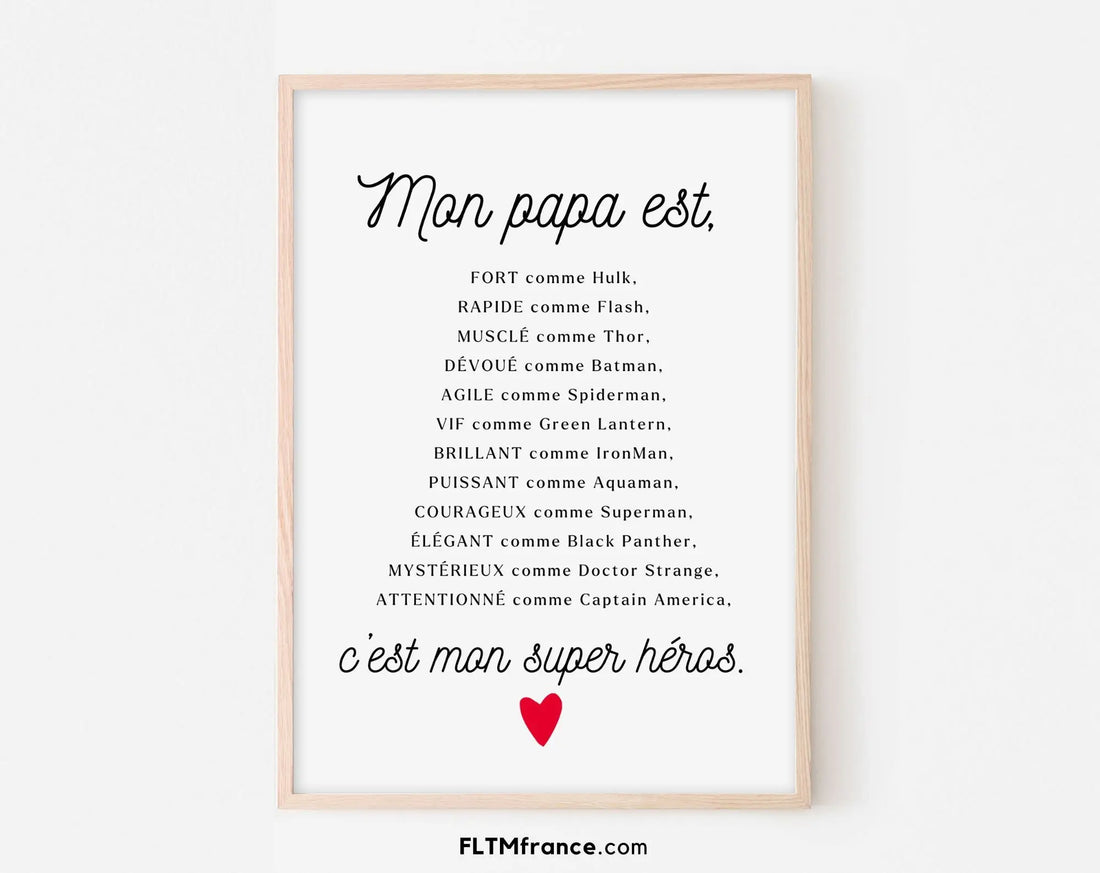 Mon papa est un super héros - Affiche humour - FLTM
