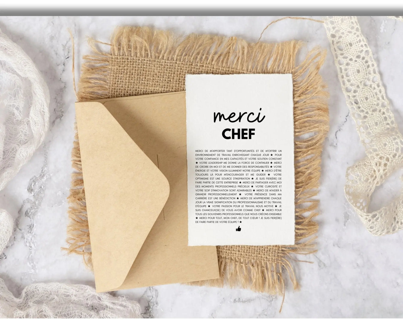 Carte merci chef - Idée cadeau pour son responsable / son chef - FLTM